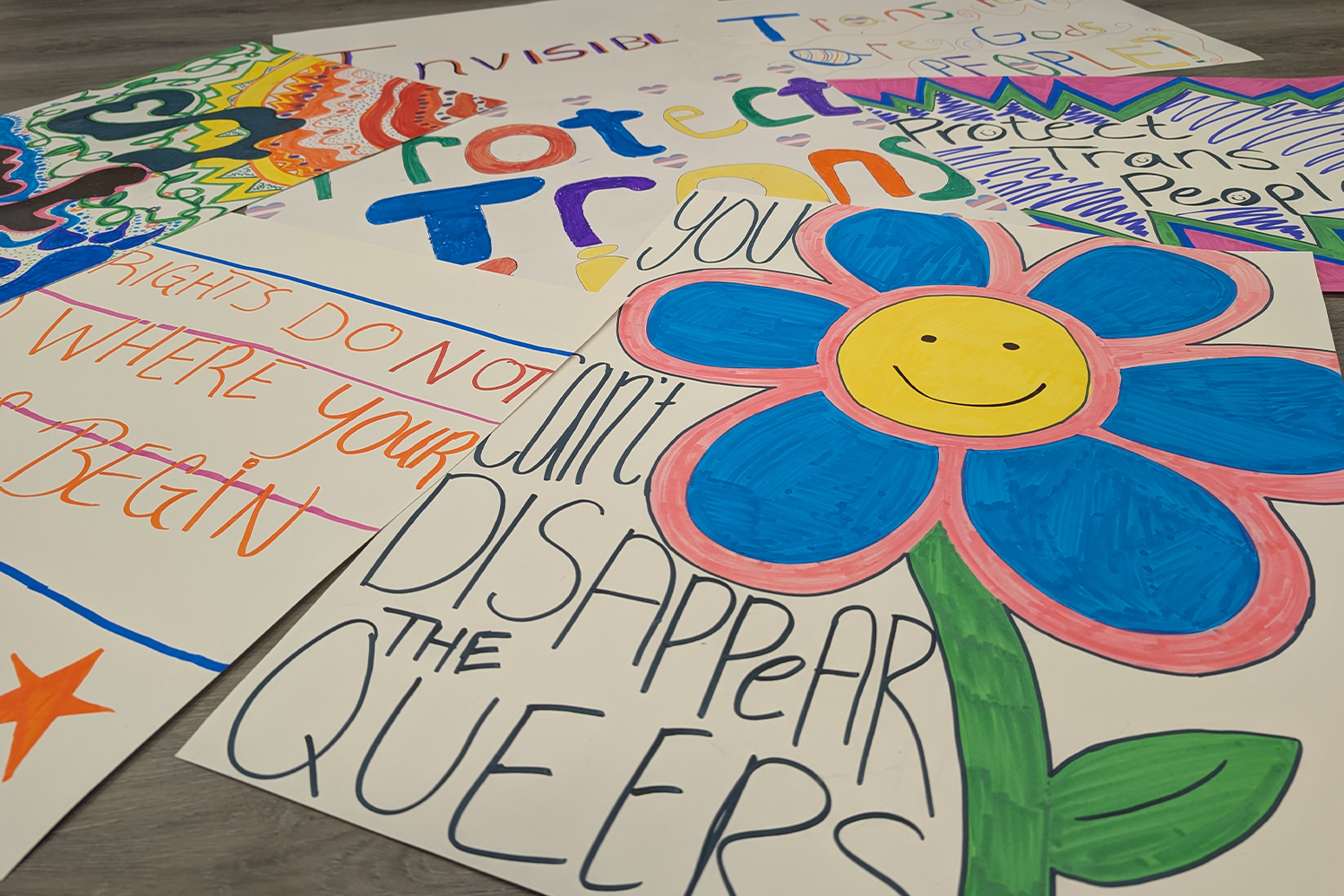 Tran March Sign-Making Party Builds Joy Ahead of Trans March